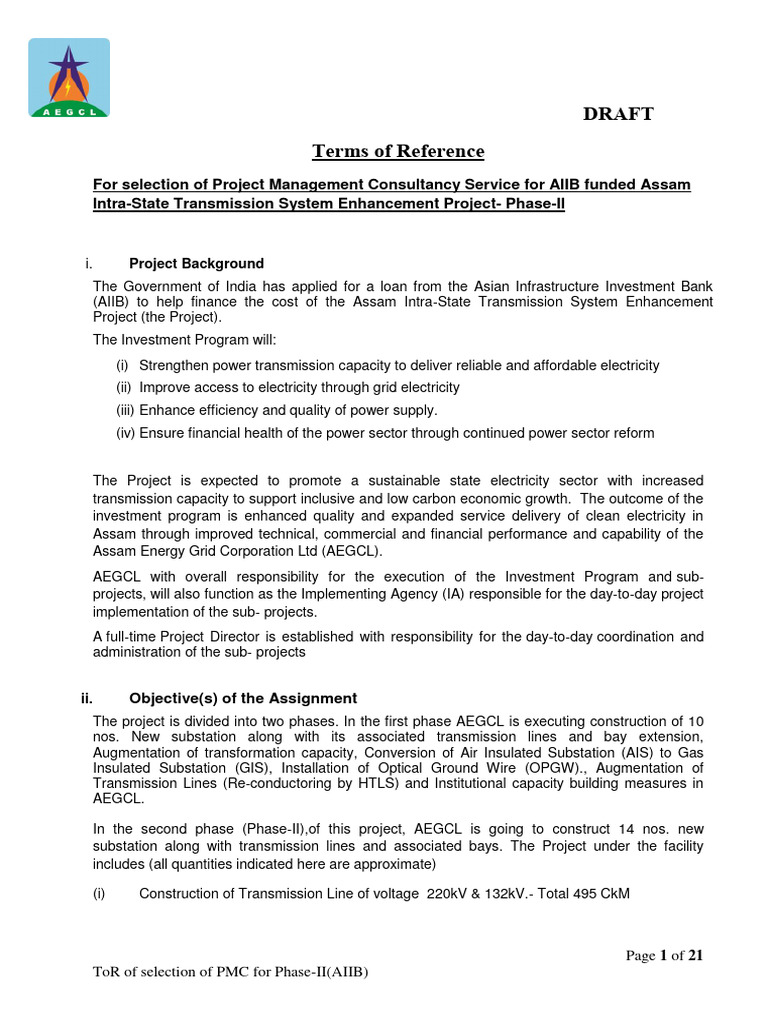 Draft-PMC TOR Phase-Ii | PDF | Occupational Safety And Health | Environmental Impact Assessment