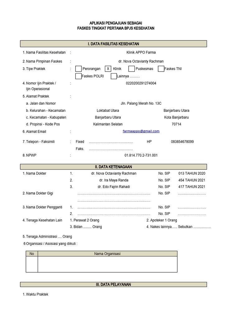 B. Formulir Perpanjangan Kerjasama Fktp-1 | PDF