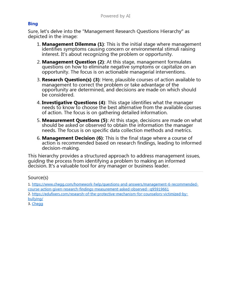 Management Question Hierarchy | PDF