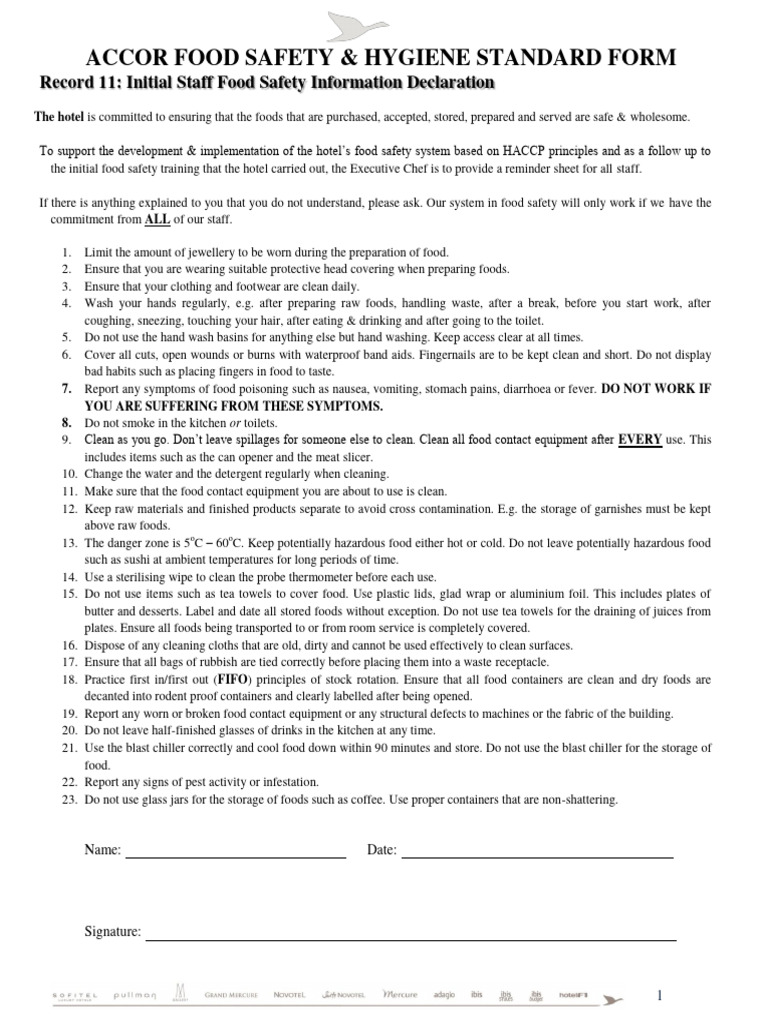 Food Safety & Hygiene Standards Guide | PDF | Food Safety | Hand Washing