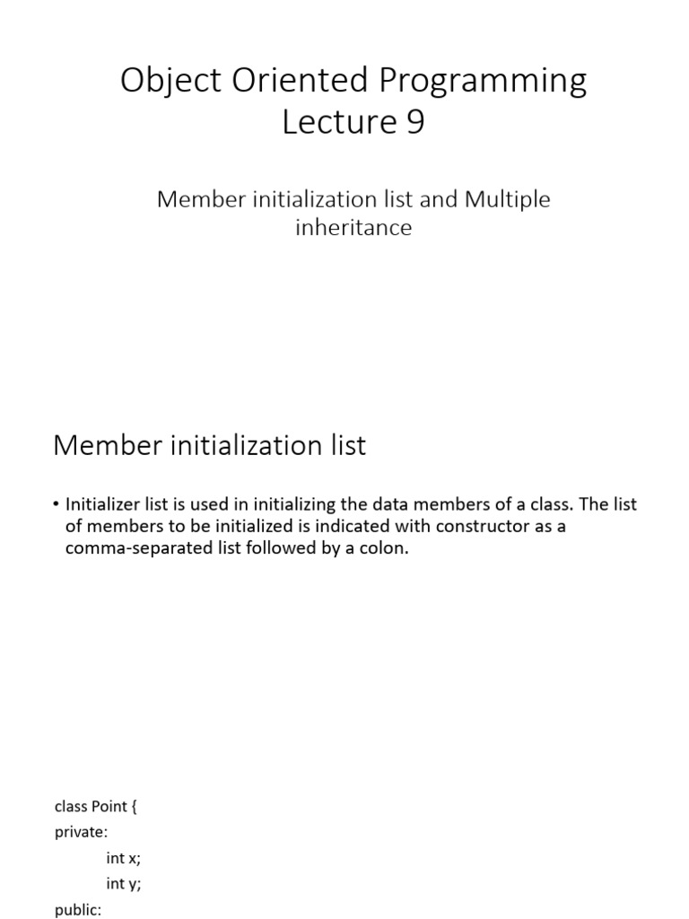 OOP UE LEC 9 Multiple Inheritance | PDF | Computing | Computer Programming OOP UE LEC 9 Multiple Inheritance | PDF | Computing | Computer Programming