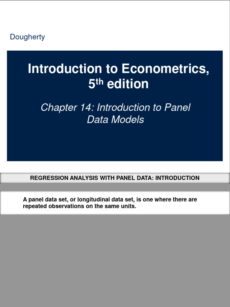 Chapter14 Panel Data Models | PDF | Fixed Effects Model | Ordinary Least Squares
