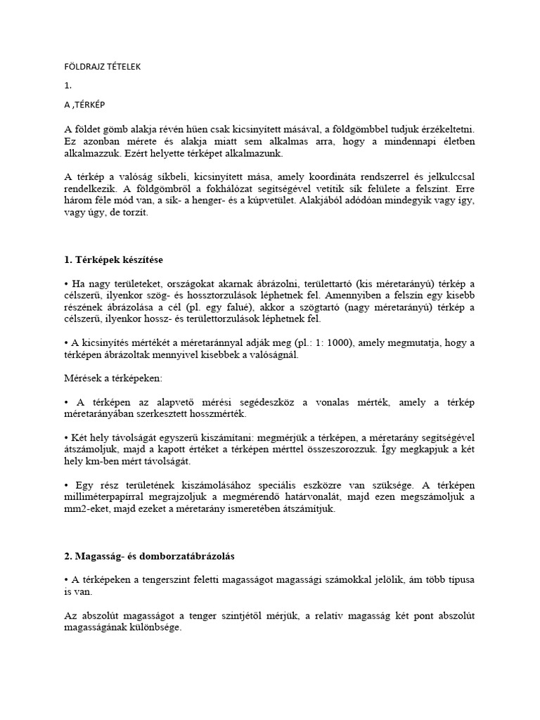 F - LDRAJZ-T - TELEK - Docx Filename UTF-8''FÖLDRAJZ-TÉTELEK-1 | PDF