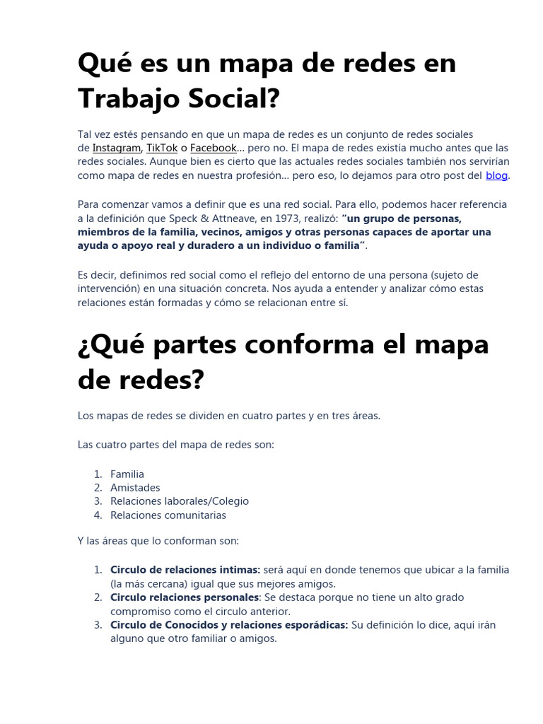 Qué Es Un Mapa de Redes en Trabajo Social | PDF | Trabajo Social | Red social