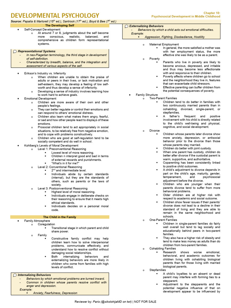 Psychosocial Growth in Middle Childhood | PDF | Psychotherapy | Anxiety ...