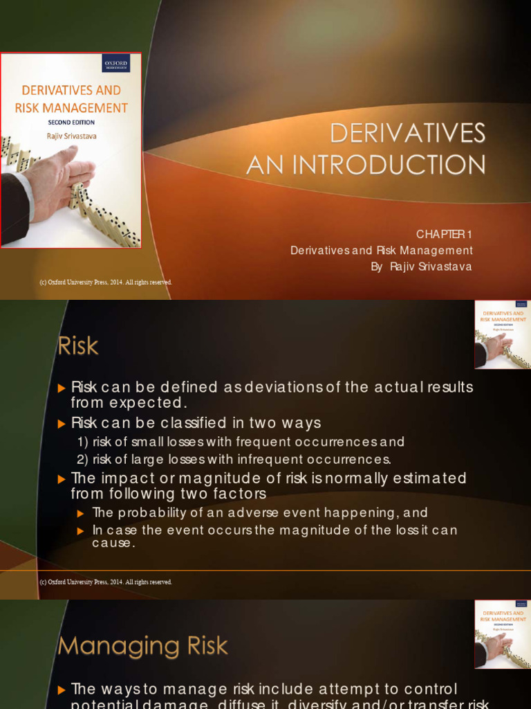 Derivatives intro | PDF | Derivative (Finance) | Financial Risk