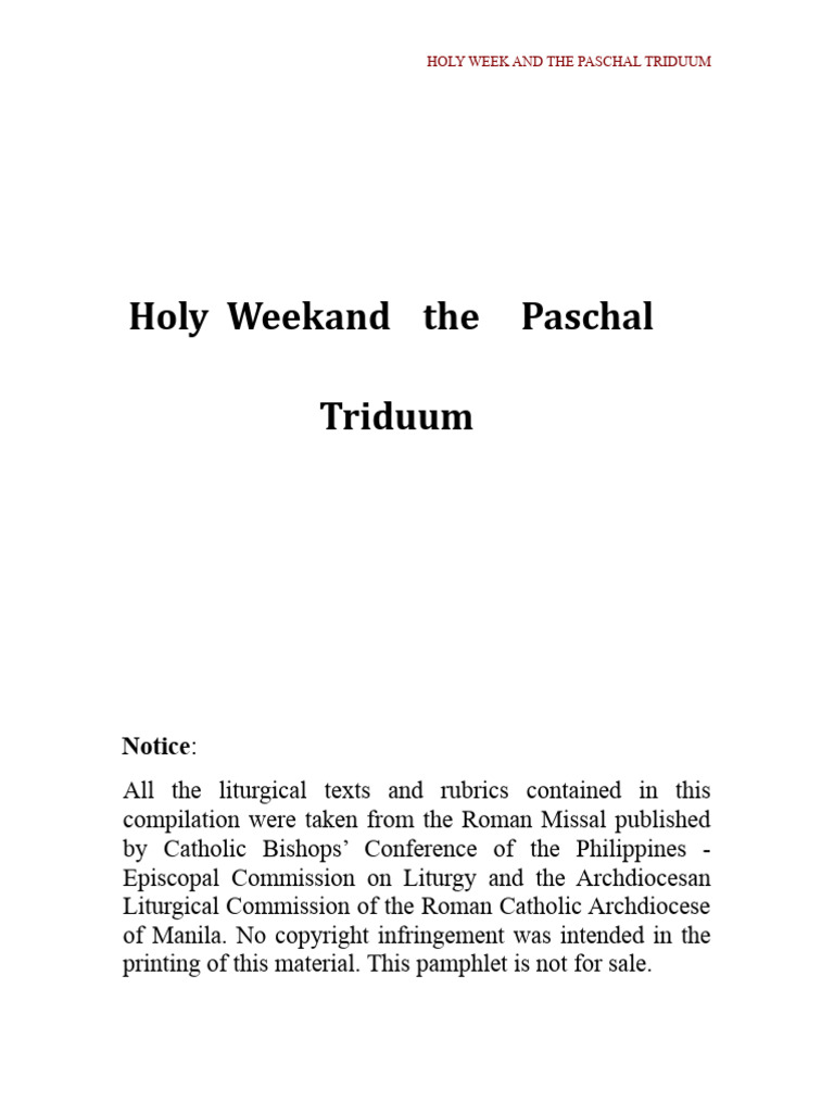 Paschal Triduum Liturgy | PDF | Eucharist | Jesus
