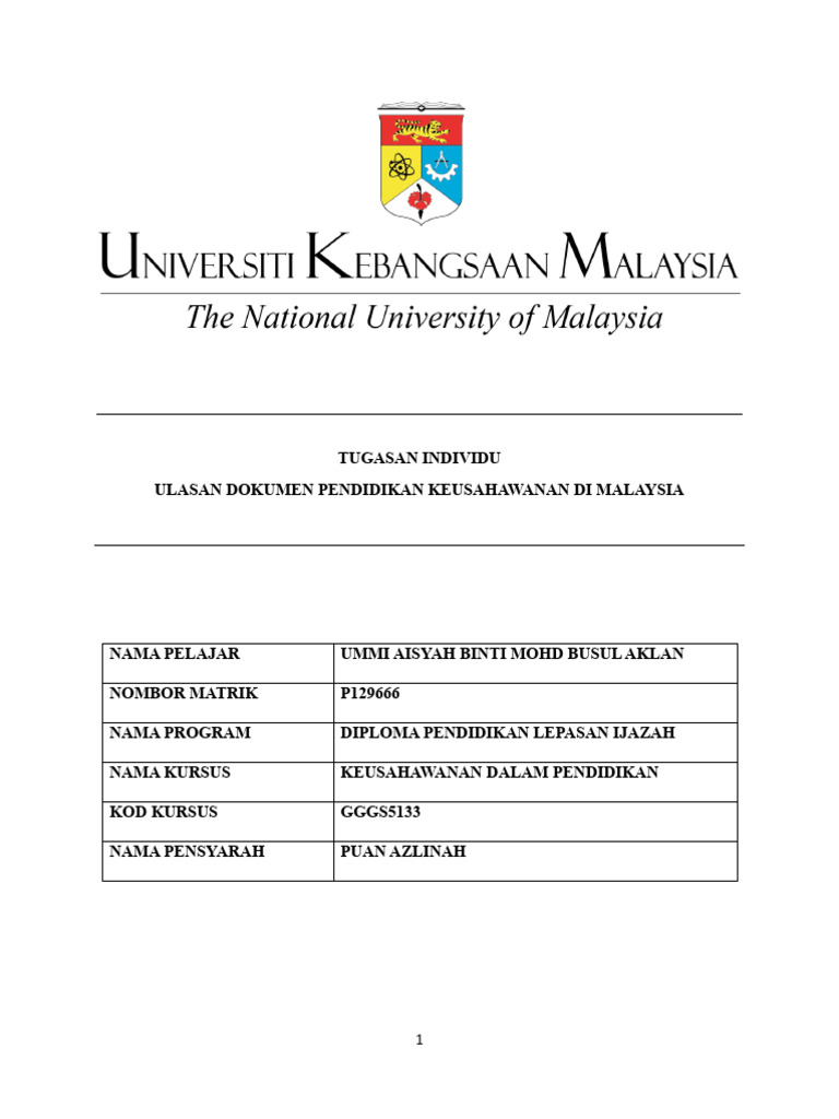 GGGS5133 KB18 P129666 Ummi Aisyah | PDF