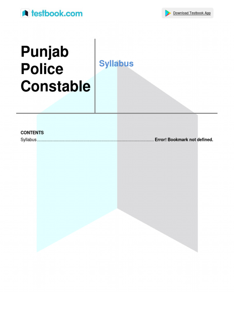 Punjab Police Constable Syllabus d24cc3df | Download Free PDF ...