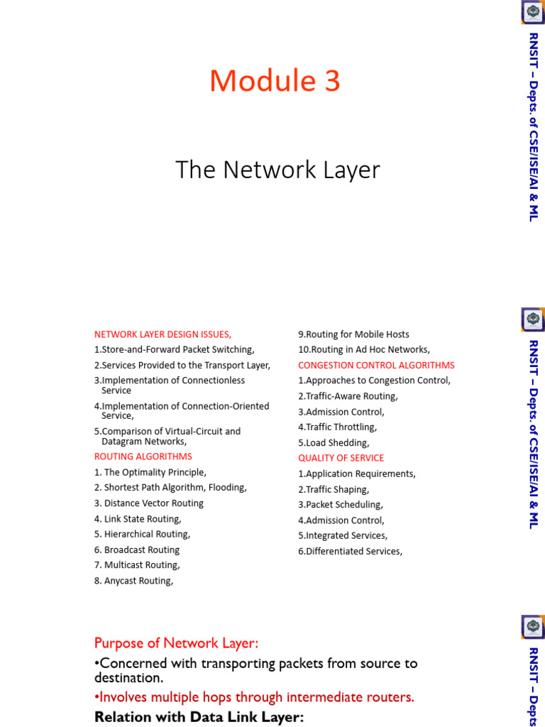Cn Module 3 Network Layer 2024 | PDF | Routing | Computer Network