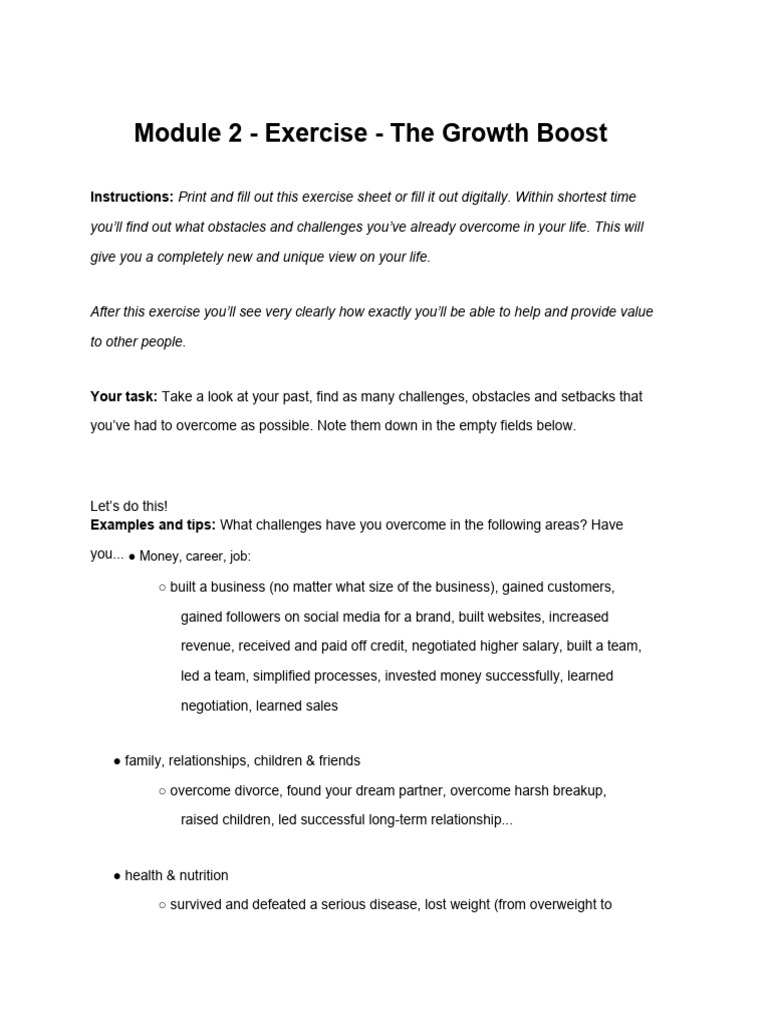 MODULE 2 - 09 Exercise - The Growth Boost | PDF