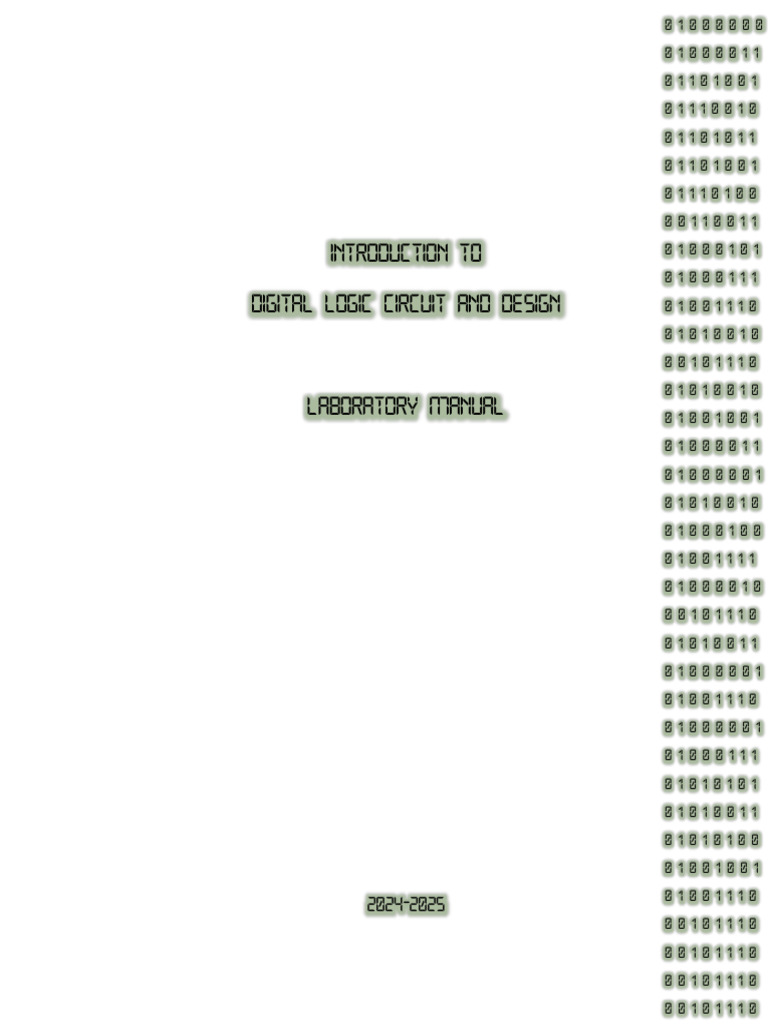 FINAL - DLOG LABORATORY MANUAL v.11 | PDF | Logic Gate | Electronic Circuits