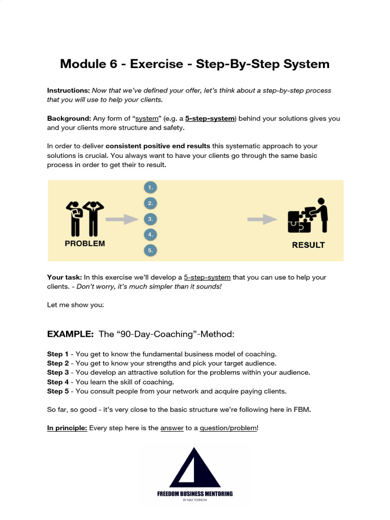 MODULE 6 - 04 Developing A Step-By-Step-System | Download Free PDF ...