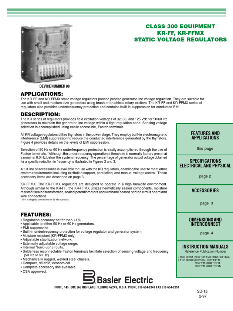 KR Product Bulletin | PDF | Electric Generator | Alternating Current