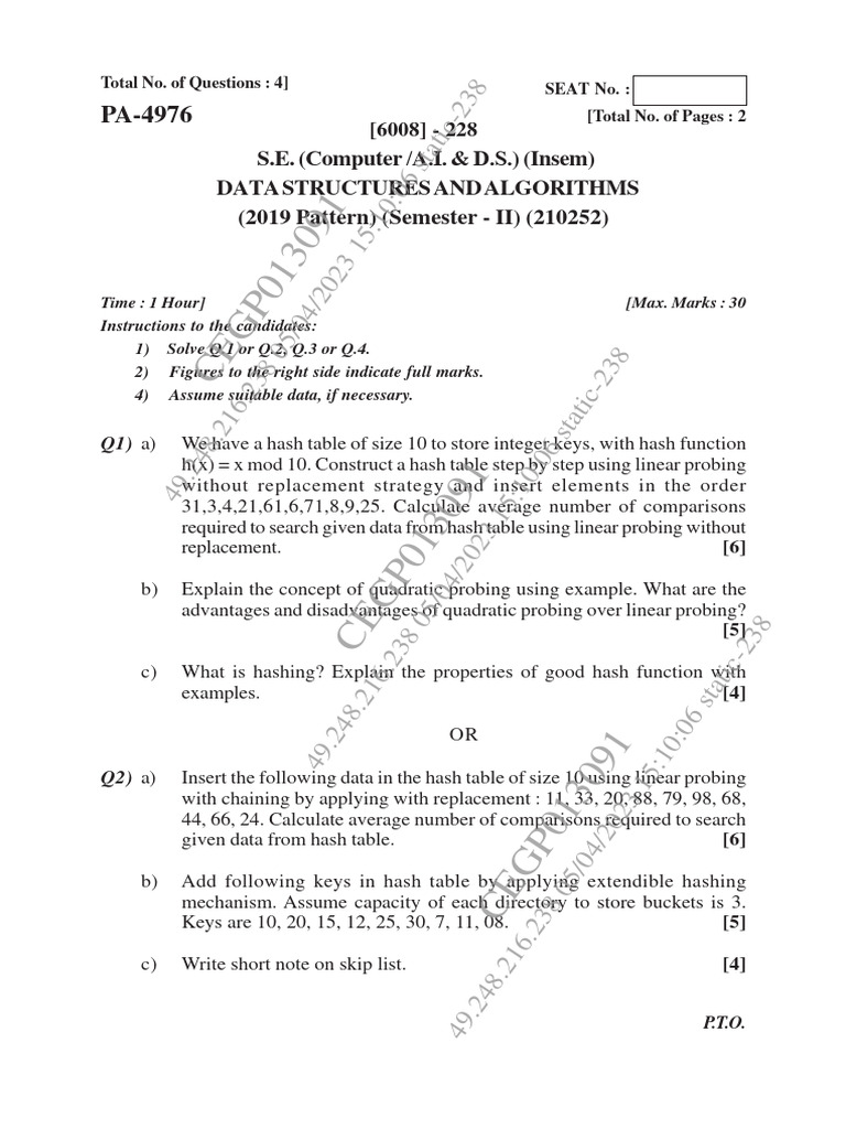 DSA insem | PDF | Computer Programming | Applied Mathematics DSA insem | PDF | Computer Programming | Applied Mathematics