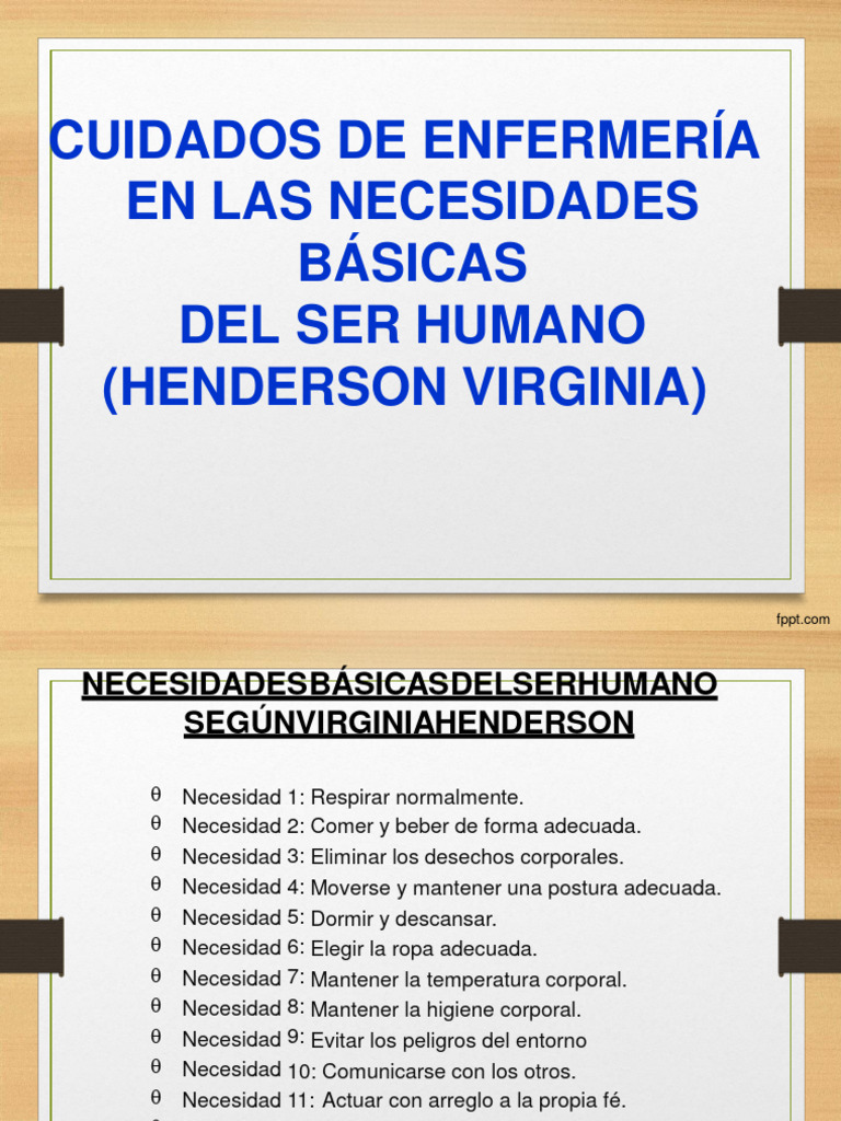 14 Necesidades Virginia Henderson | PDF | Termorregulación | Dormir