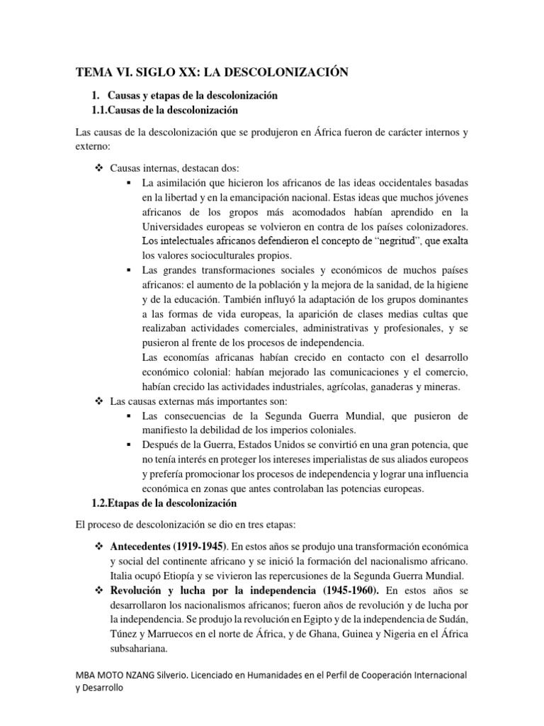 TEMA VI | PDF | Panafricanismo | África