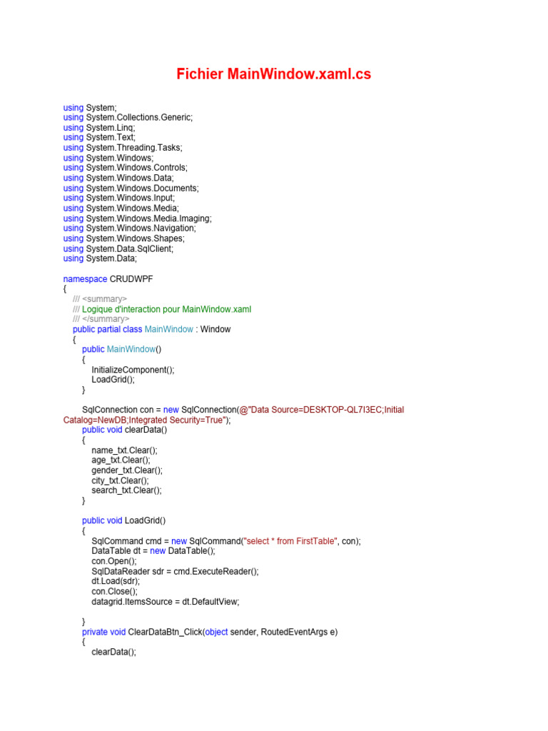 Correction TP2 WPF CRUD | PDF | Parameter (Computer Programming) | Computer Programming