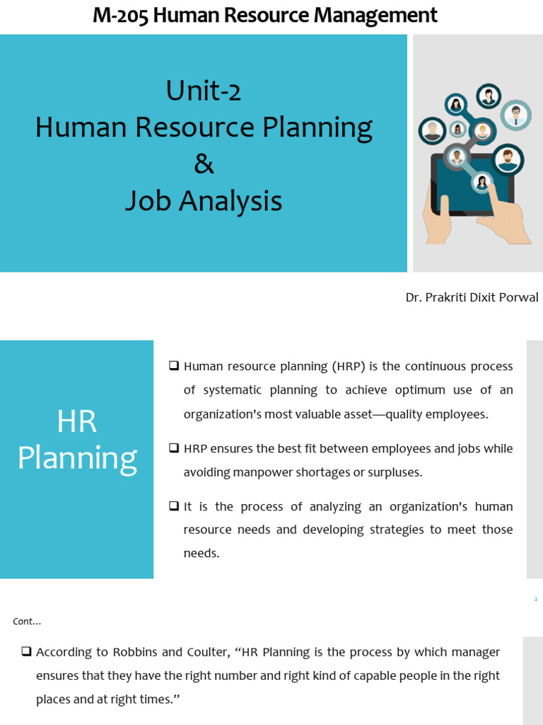 Hrm U 2 Hr Planning Job Analysis Pdf Human Resources Human
