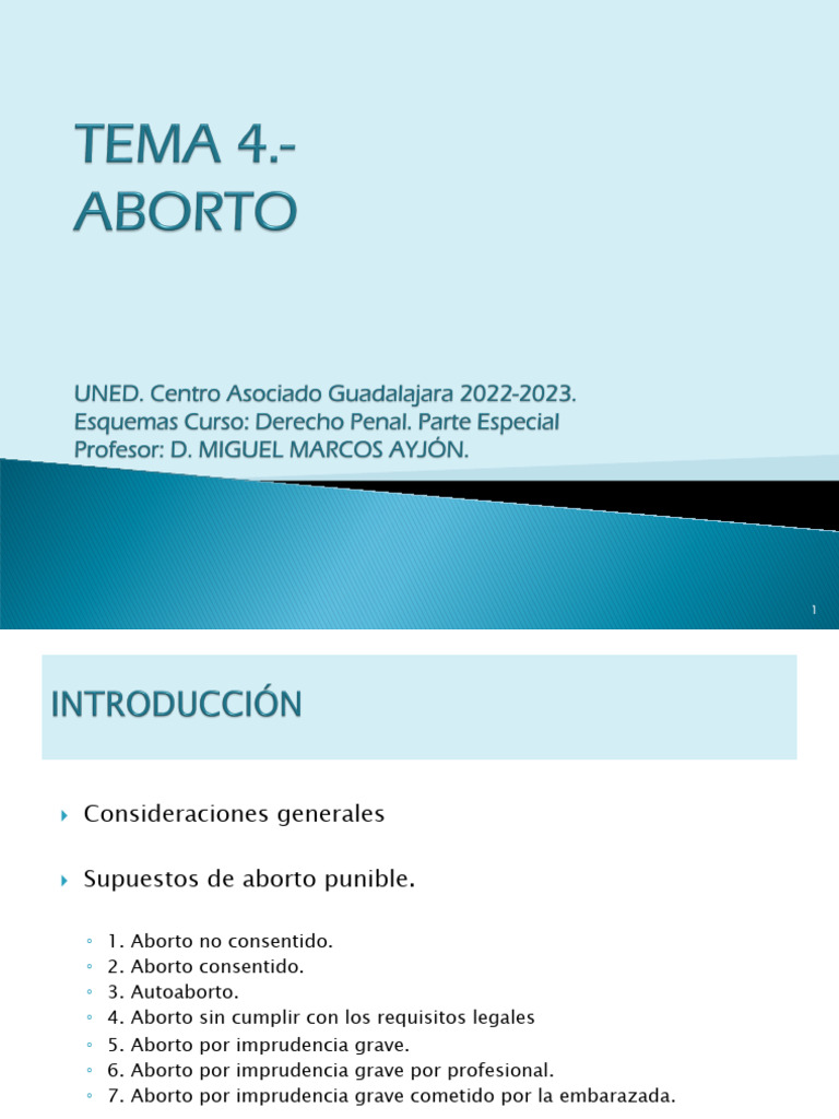 Tema 4. - Aborto | PDF | El embarazo | Aborto