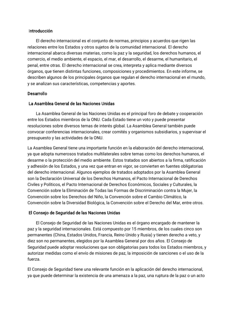 Derecho Internacional. Exposición Tema 7 Organos Que Regulan | Descargar gratis PDF | Naciones ...