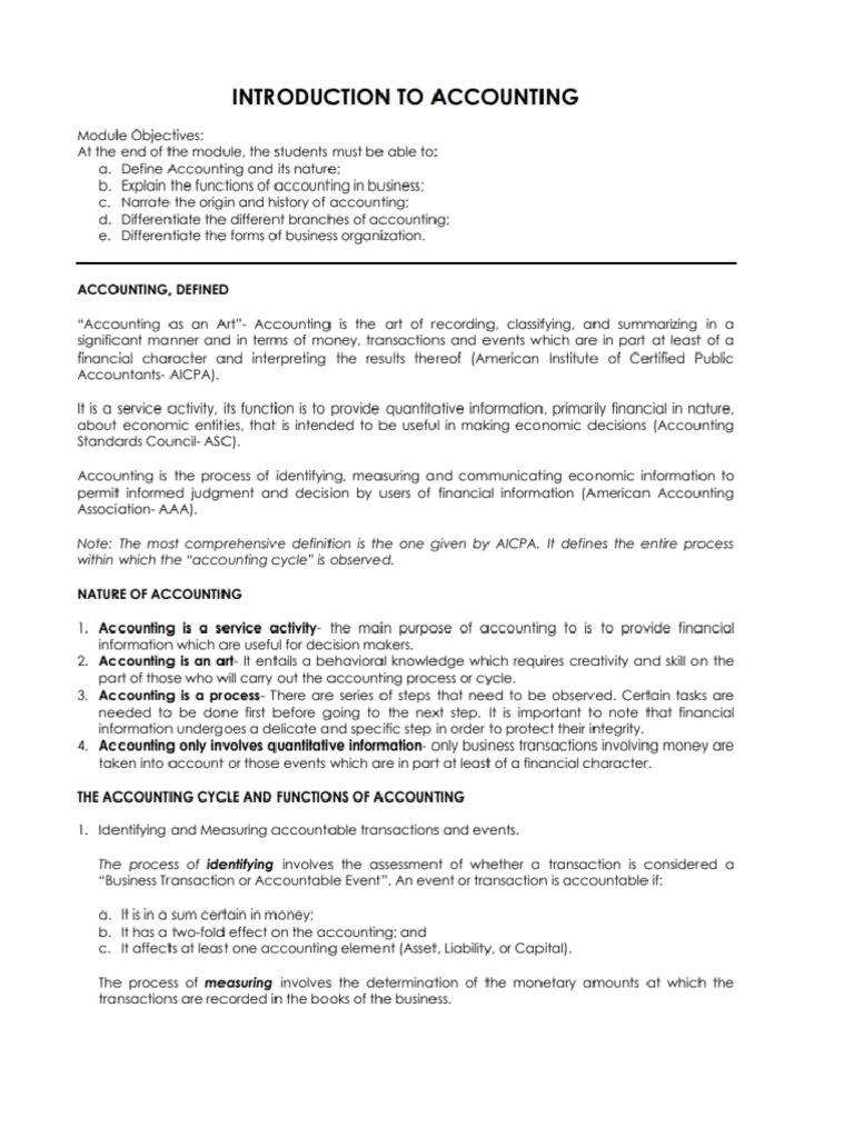 Intro To FABM1 | PDF