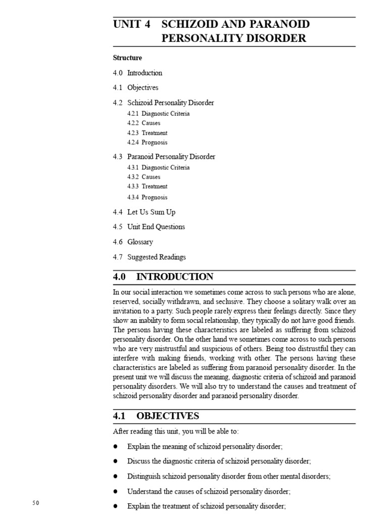 Unit 4 | PDF | Personality Disorder | Mental Disorder