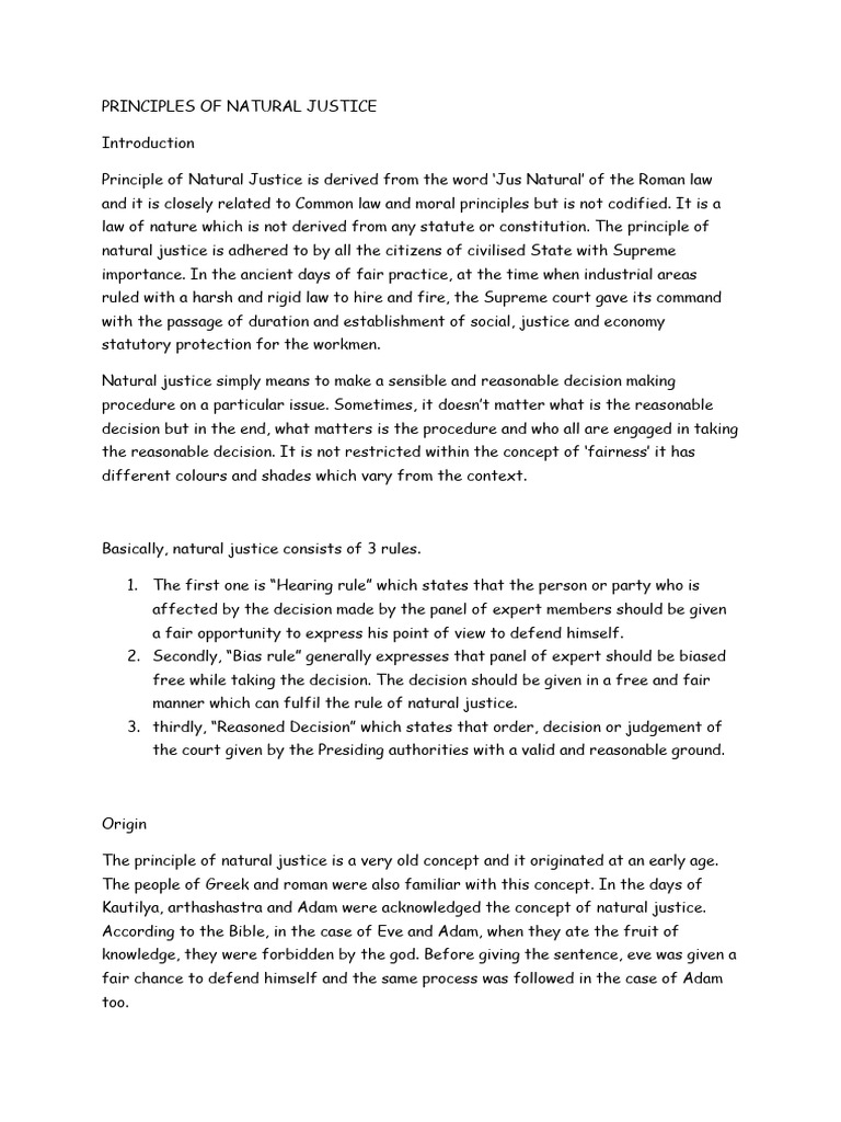 Principles of Natural Justice | PDF | Justice | Crime & Violence