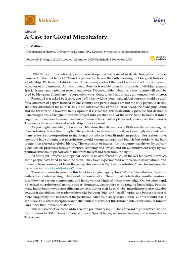 A Case For Global Microhistory | PDF | Creative Commons License | Science