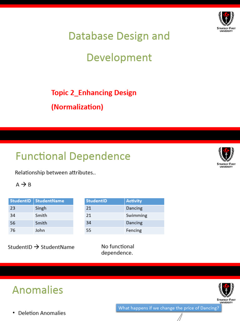 DBDD - Topic 2-3 (Normalization) | PDF | Computer Data | Data Management