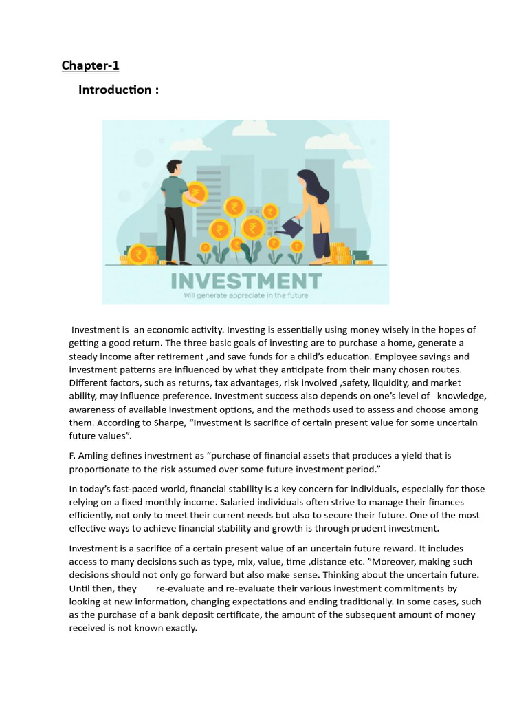 A Study of Investment Pattern For Salaried People Special Refer With Bhiwandi | PDF | Investing ...