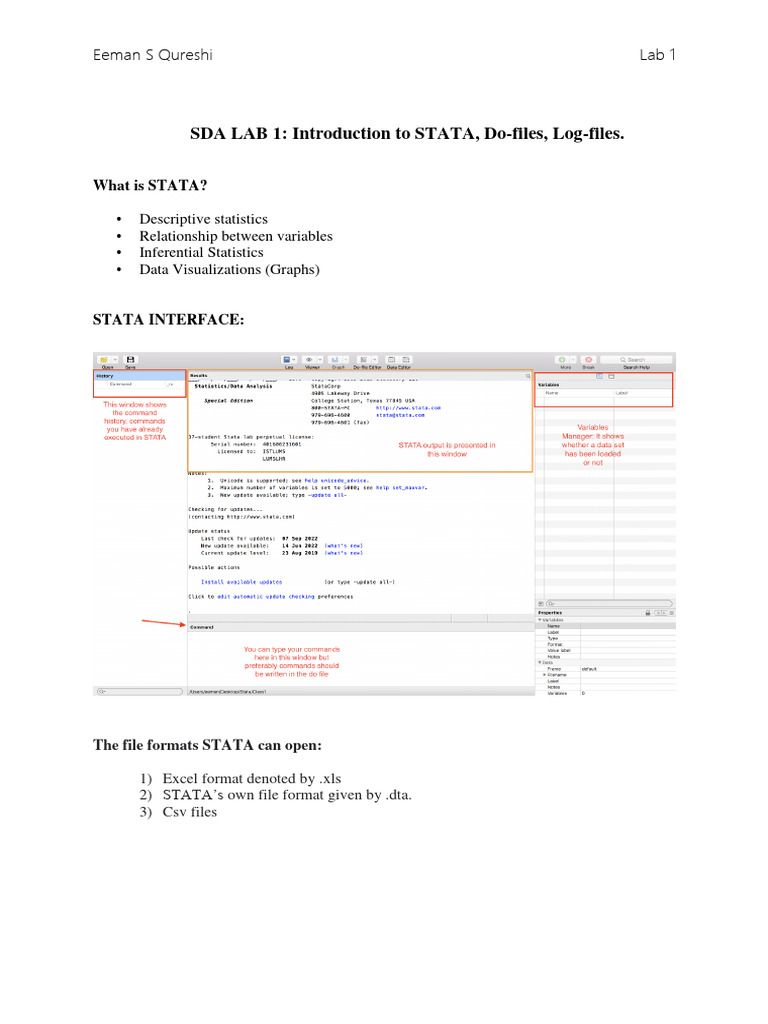 Sda Lab 1 | PDF | Microsoft Excel | Statistics Sda Lab 1 | PDF | Microsoft Excel | Statistics