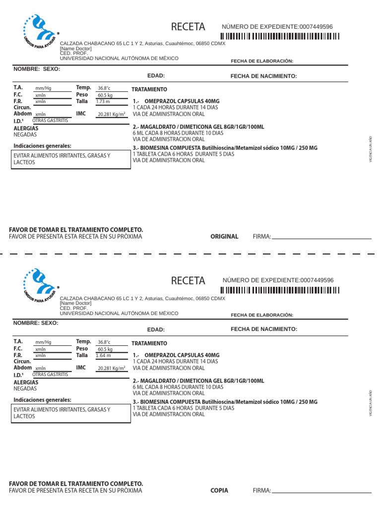 Receta Medica Similares | PDF | Tratamientos médicos | Ciencias ...