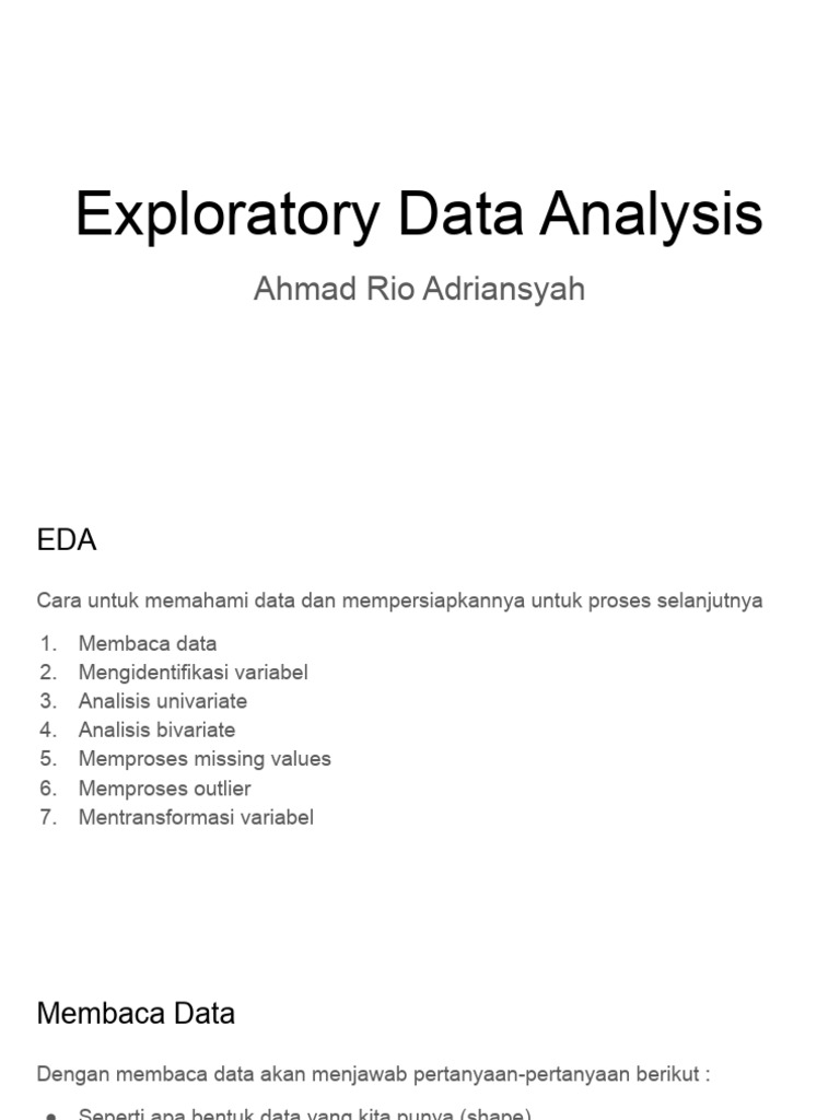 Exploratory Data Analysis | PDF