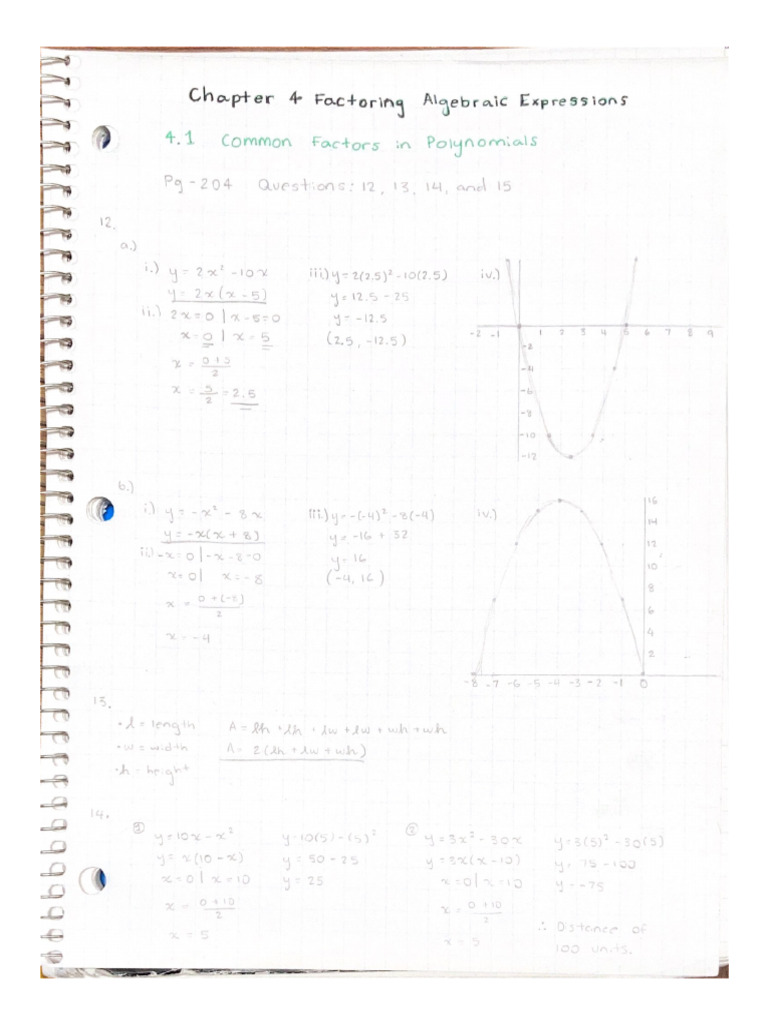 Chapter 4 Factoring Algebraic Expressions | PDF