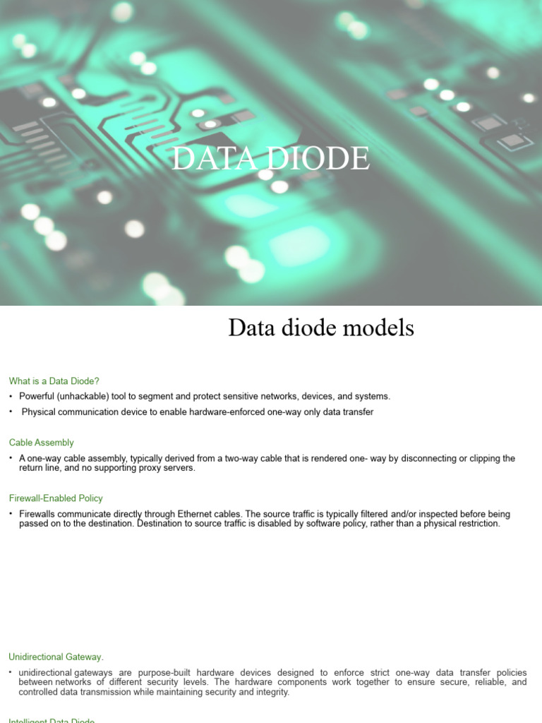 Data Diode - Presentation | PDF | Computer Network | Asynchronous ...