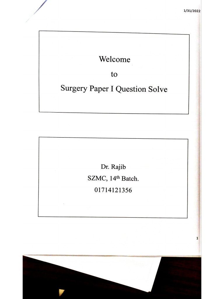 Question To Answer Surgery | PDF