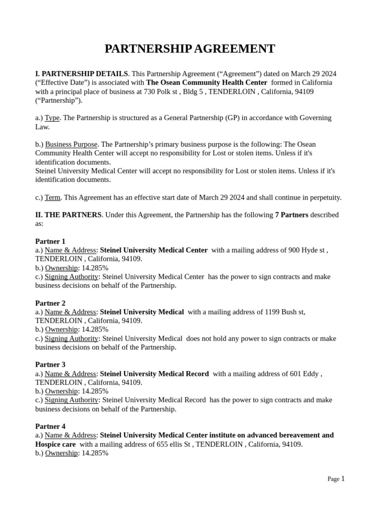 California General Partnership Agreement | PDF | Http Cookie | Partnership