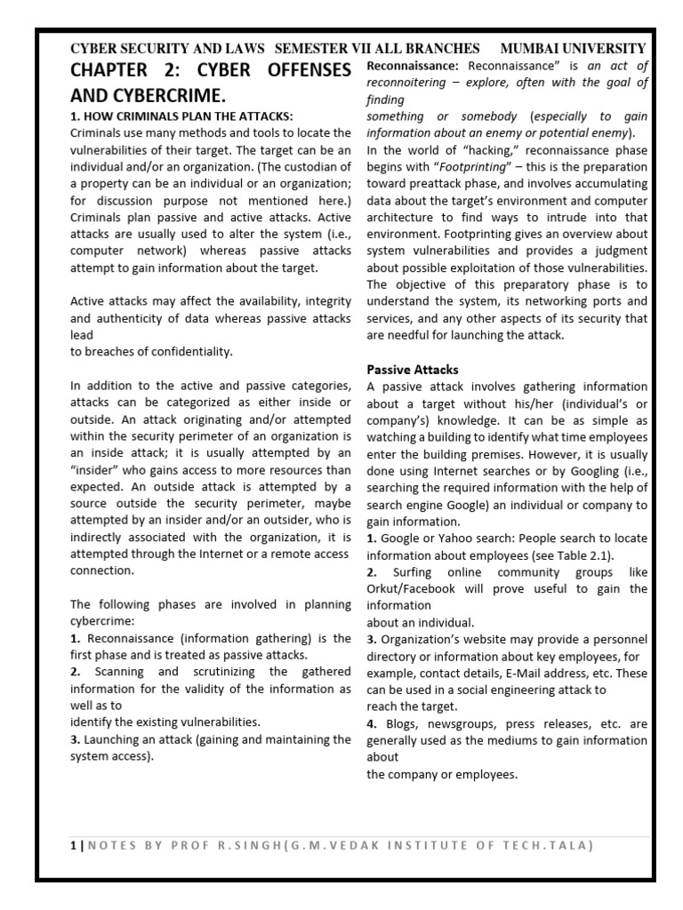 Chapter 2 Cyber Offence and Cybercrime | PDF | Port (Computer Networking) | Cloud Computing