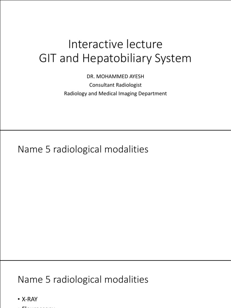 15 - Interactive (GIT - Hepatobiliary) | PDF | Medical Imaging | Radiology