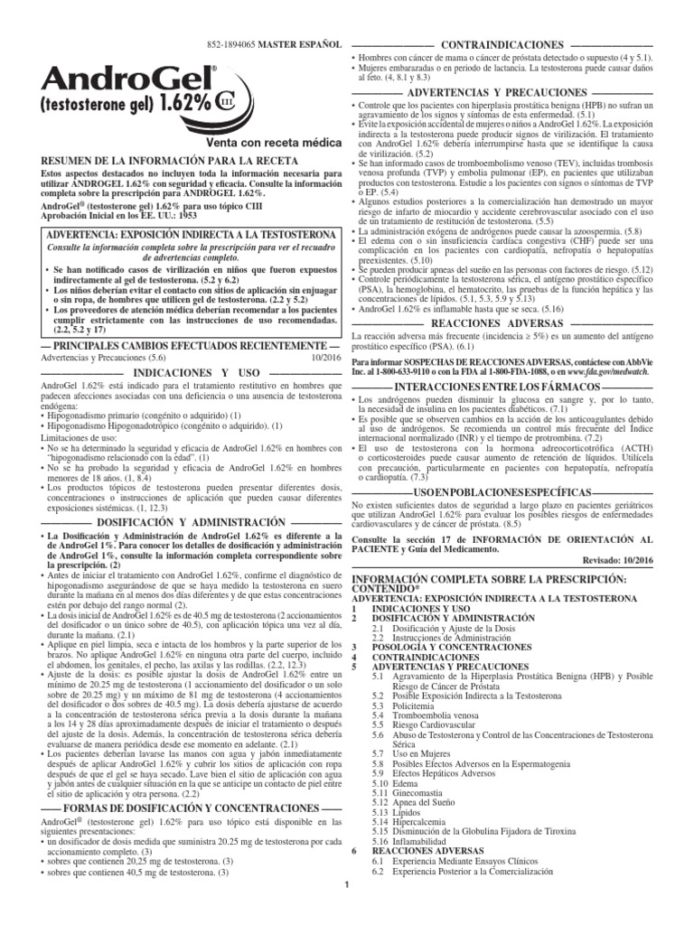 Androgel1 62 PI SPA | PDF | Antígeno específico de la próstata ...