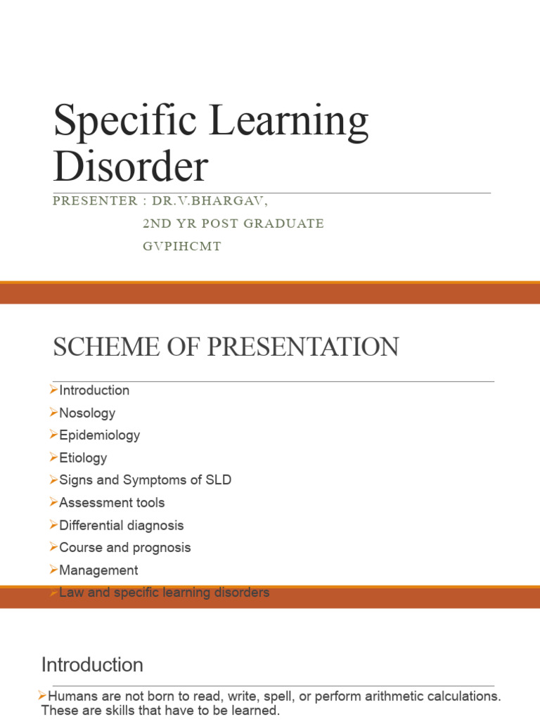 Specific Learning Disorders Pdf Mental Disorder Diagnostic And