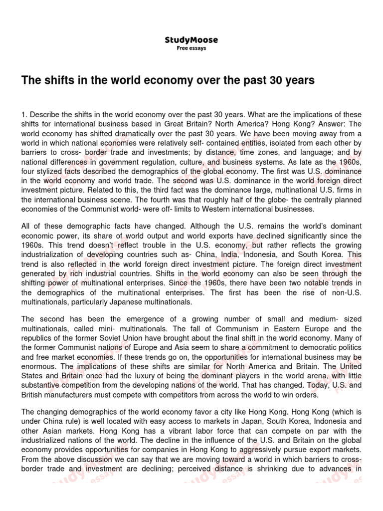 Economic Shifts and Global Business Trends | PDF | Exchange Rate ...