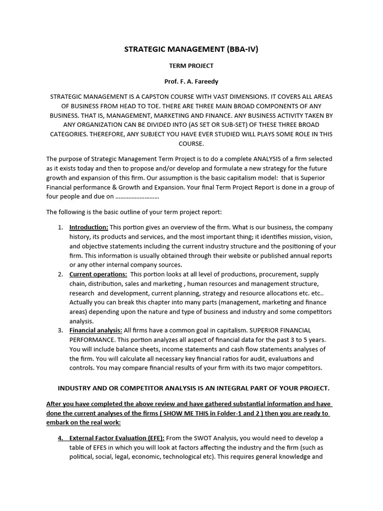 Strategic Management (Bba-Iv) : Industry and or Competitor Analysis Is ...