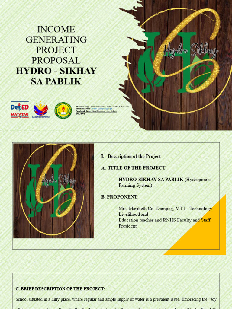 Income Generating Project Proposal | PDF | Agriculture | Hydroponics