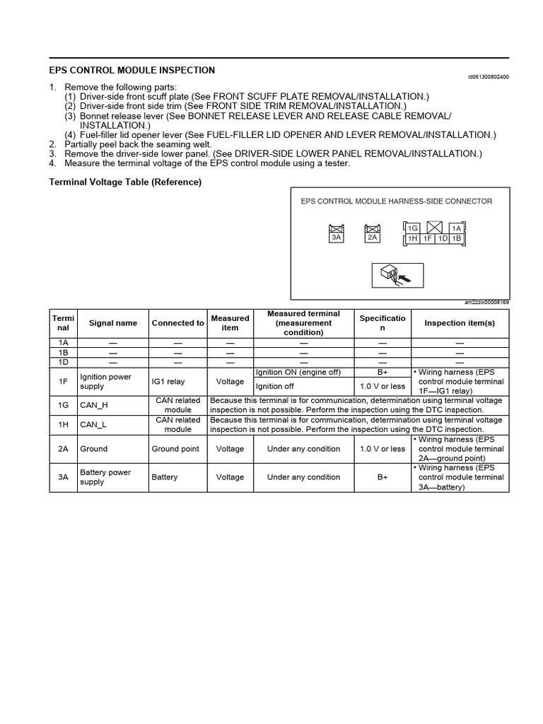 Eps Control Module Inspection | PDF | Electrical Wiring | Electrical ...