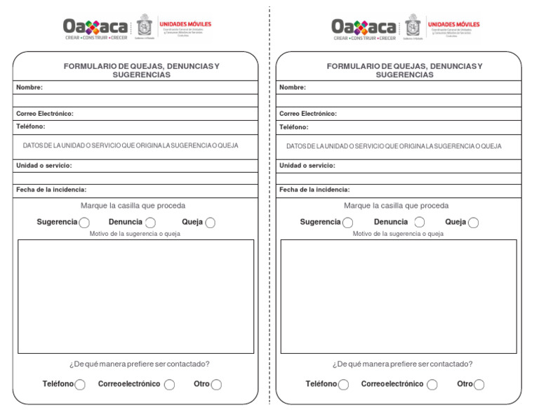 FT8 Formato Quejas Denuncias y Sugerencias | PDF