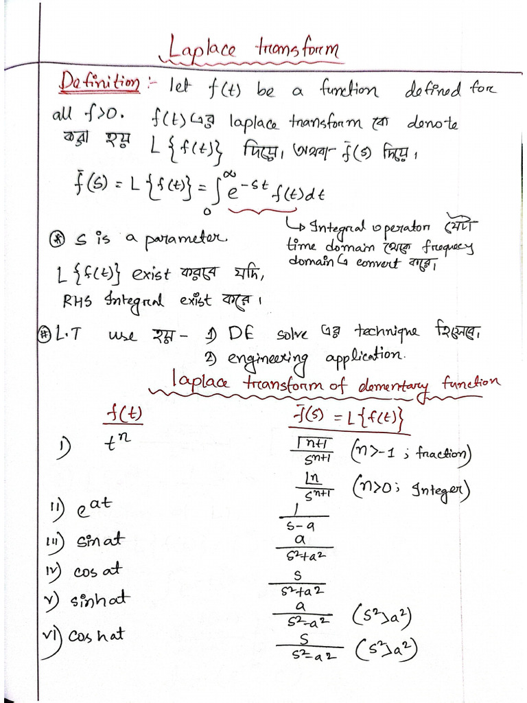 Laplace Ct Notes Pdf