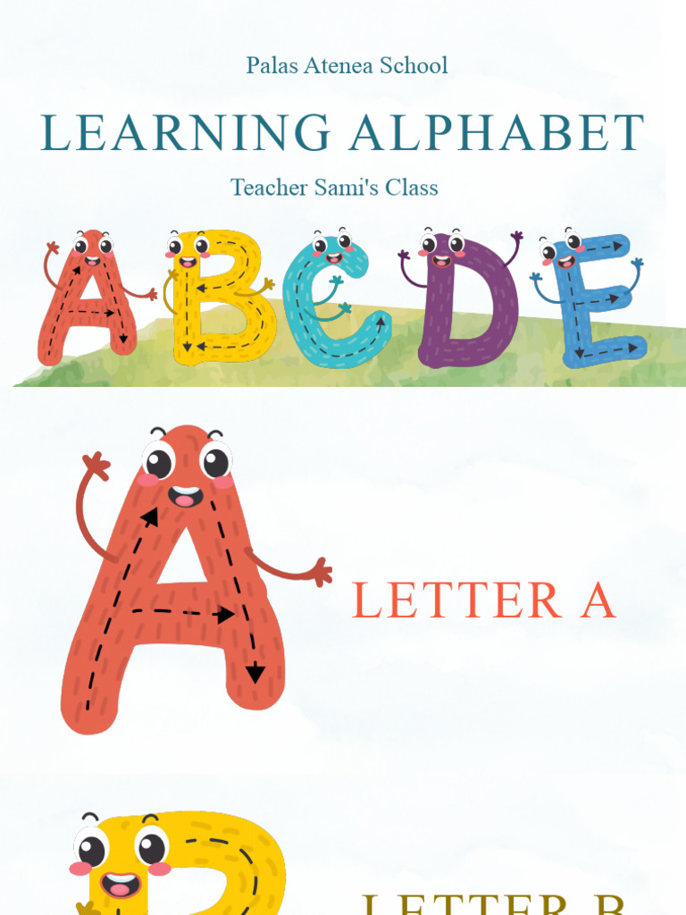 Colorful Learning Alphabet English Educational Presentation | PDF ...