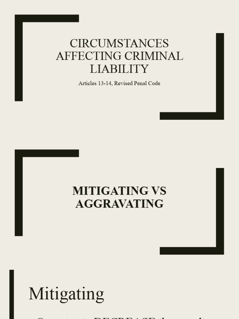 Mitigating and Aggravating Circumstances | PDF | Criminal Justice ...